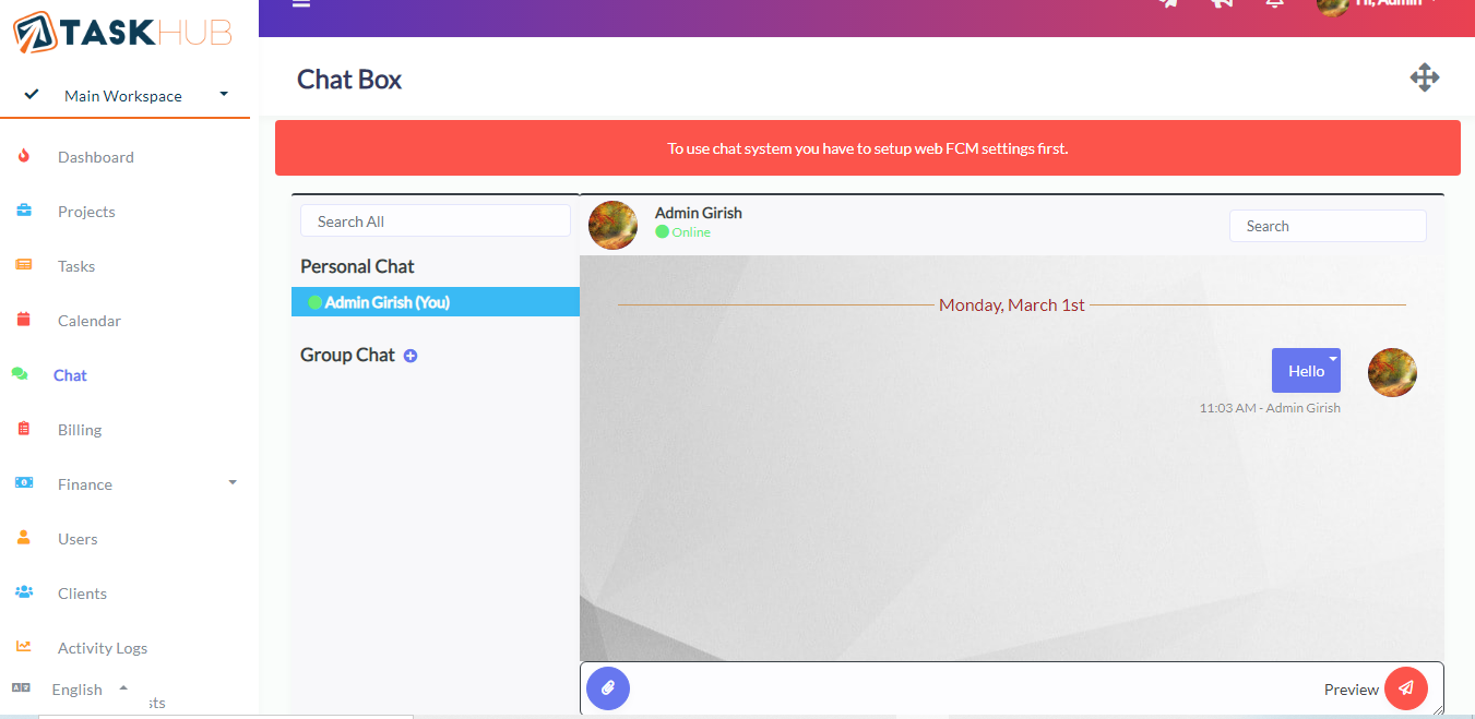 Taskhub SaaS - Project Management Tool, Finance & CRM Tool by infinitietech